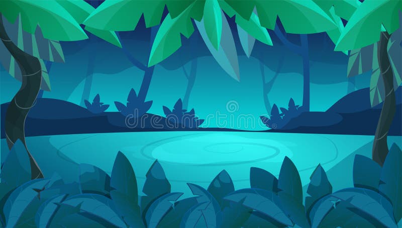 Jungle Forest Game Splash Screen, Vertical Background Dark Magic Night ...