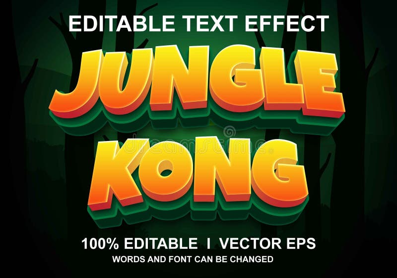 Jungle Kong Vector Text Effect with Modern Style Design Stock Vector - Illustration of symbol ...