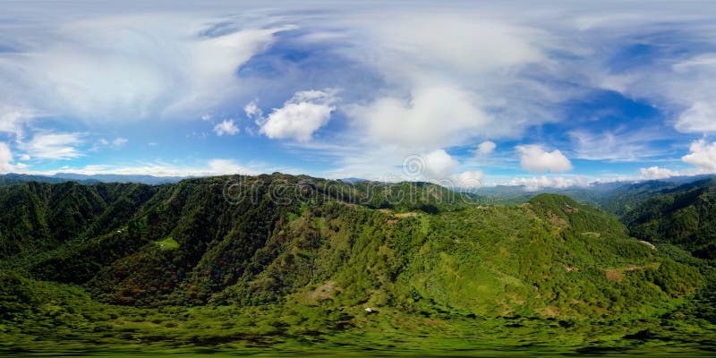 Jungle and Mountains in Philippines. Equirectangular Panoramic. 360 ...