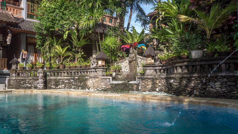 Jungle pool stock photo. Image of ubud, cool, shade, fountain - 68539770