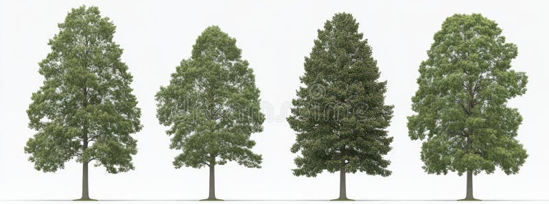 Jungle Rain Forest Trees Shapes Cutout 3d Render Png Set Stock ...