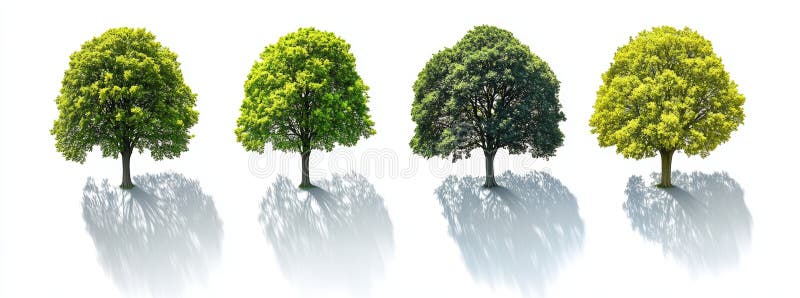 Jungle Rainforest Tree Shapes Cutout 3d Render Png Set Stock ...