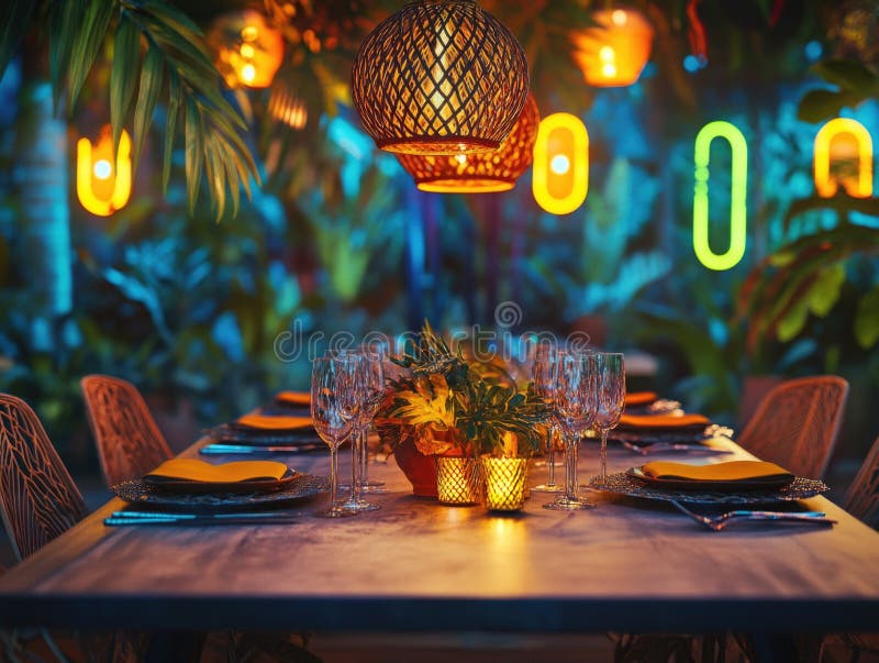 Jungle Restaurant Night Scene Stock Photos - Free & Royalty-Free Stock ...