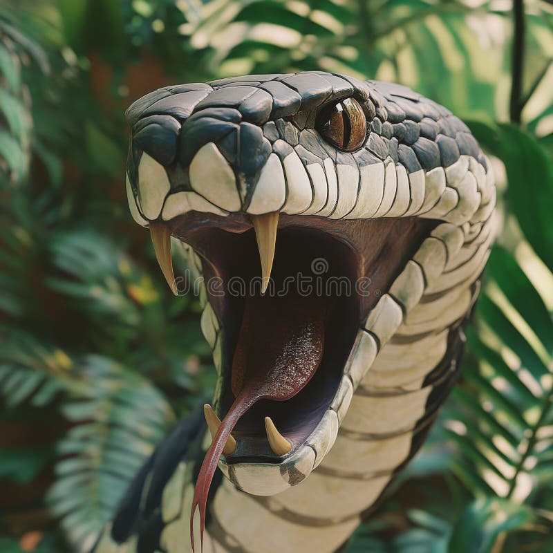 A Jungle Snake, a King Cobra in the Wild, a King Cobra in Captivity, a ...