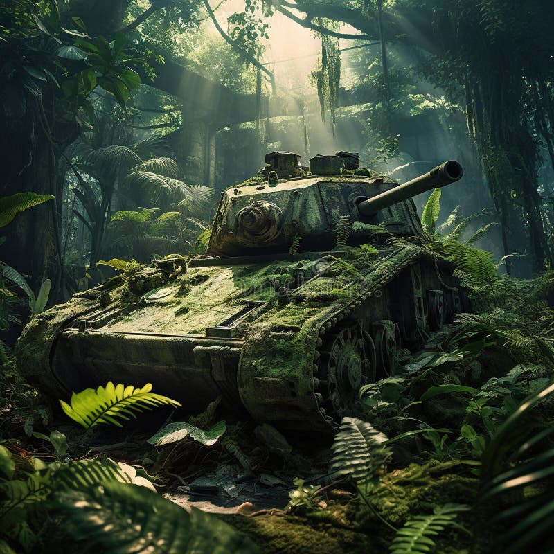 Ai Generated Illustration Wildlife Concept of Jungle-tank Stock ...
