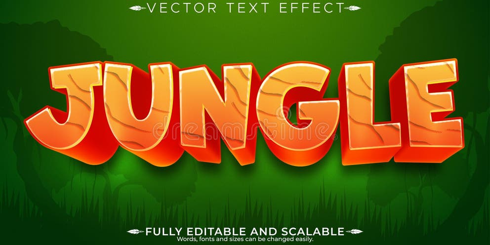 Jungle Text Effect, Editable Forest and Wild Text Style Stock Vector ...