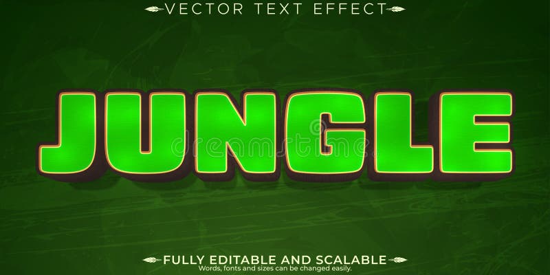 Jungle Text Effect, Editable Rainforest and Lush Customizable Font ...