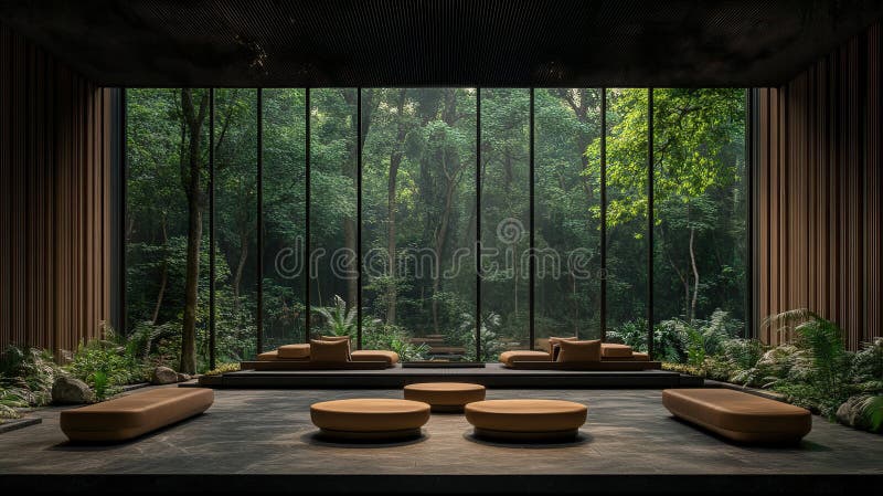 Jungle View Lounge Relaxation Room Design Stock Photos - Free & Royalty ...