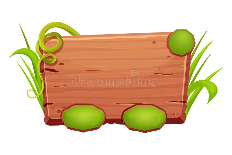 Jungle Play or Start Button with Stone and Leaves Decorations in Funny ...