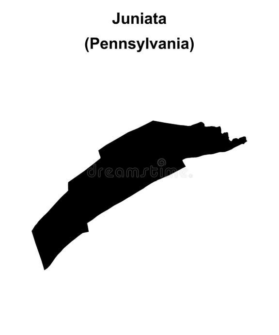 Juniata outline map stock vector. Illustration of region - 361755287