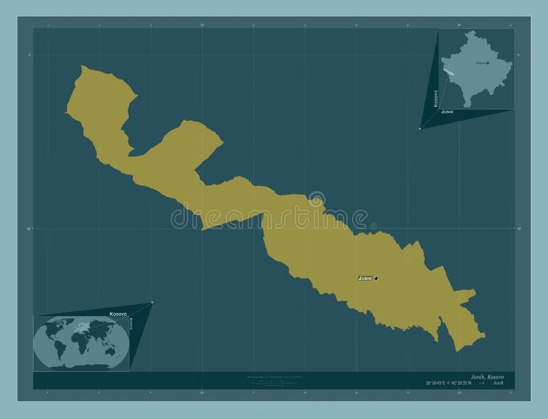 Junik, Kosovo. Solid. Labelled Points of Cities Stock Illustration ...