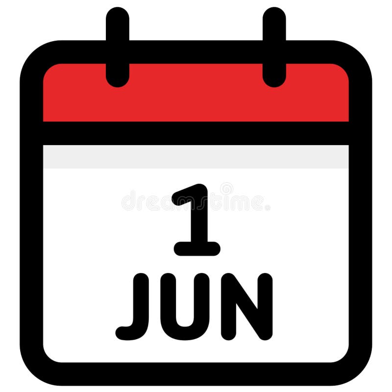 1 Junio - Icono Del Calendario - Ejemplo Del Vector Ilustración del ...