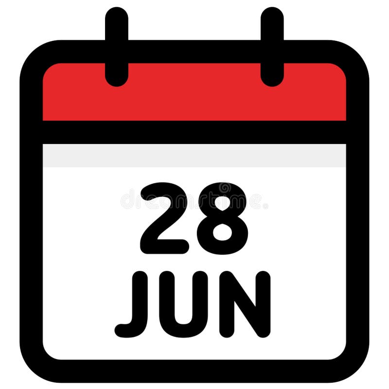 28 Junio - Icono Del Calendario - Ejemplo Del Vector Ilustración del ...