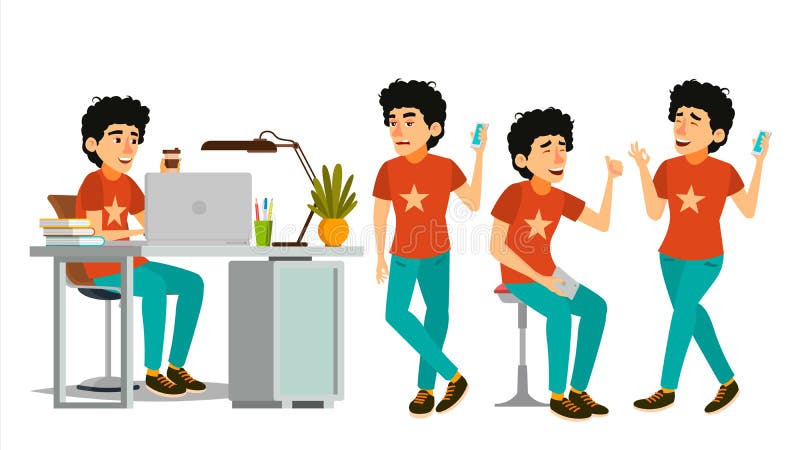 Guy Developer Character Thinking Work on Laptop Create Debugging Code ... Guy Developer Character Thinking Work on Laptop Create Debugging Code ...