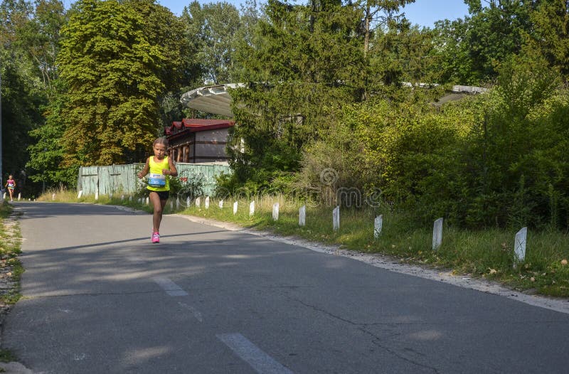 Junior Female Athletics Runner. Running Race Competition Editorial ...