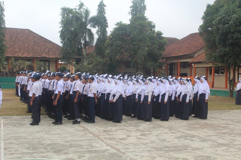 Junior High School Students Held a Flag Ceremony. Editorial Photo ...