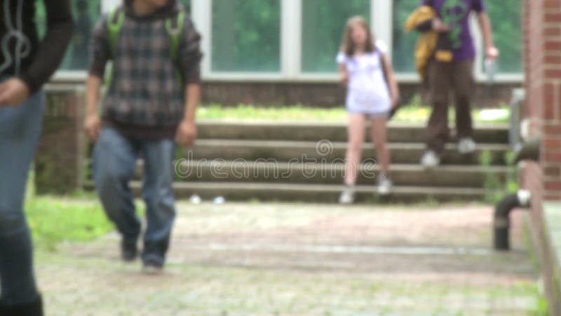 Junior High Students Leaving School (4 of 5) Stock Video - Video of ...