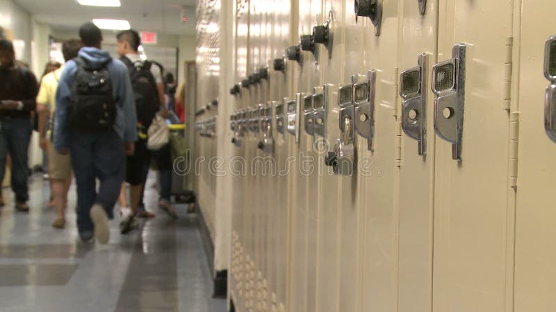 Junior High Students Walking Down Hall by Lockers (3 of 7) Stock Video ...