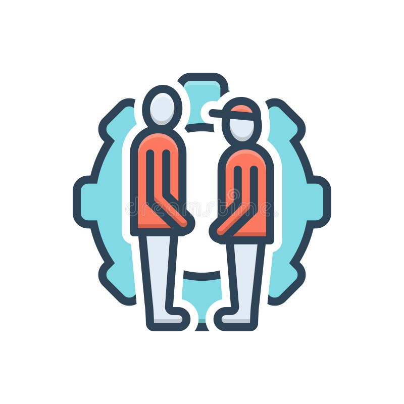 Color Illustration Icon for Junior, Younger and Inferior Stock ...