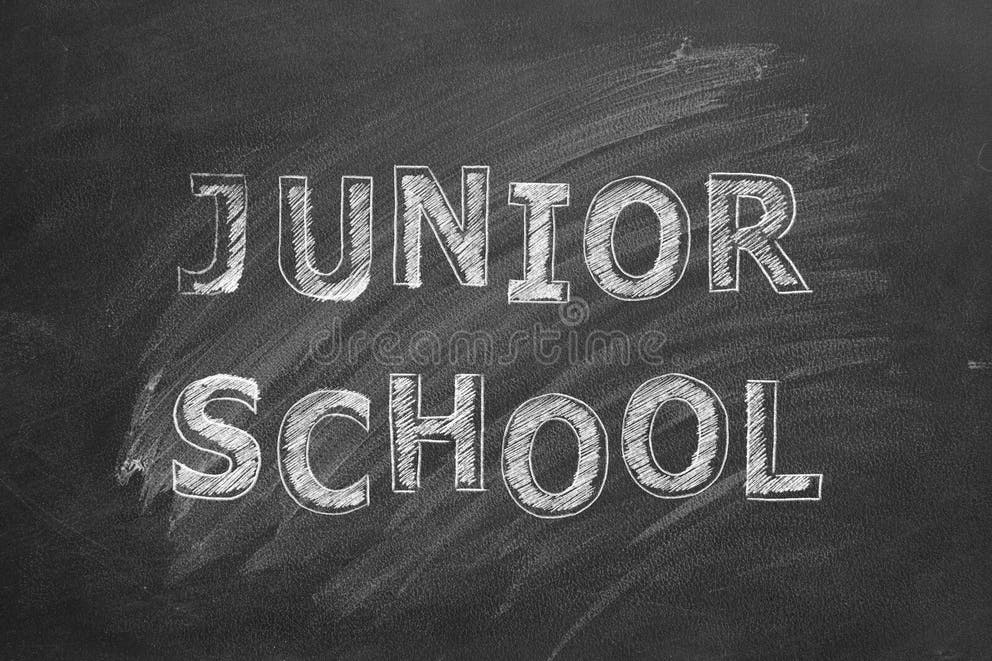 Junior School. Text on Blackboard Stock Illustration - Illustration of ...