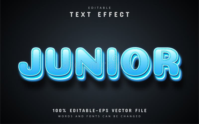 Junior Text, Editable 3d Style Text Effect Stock Vector - Illustration ...