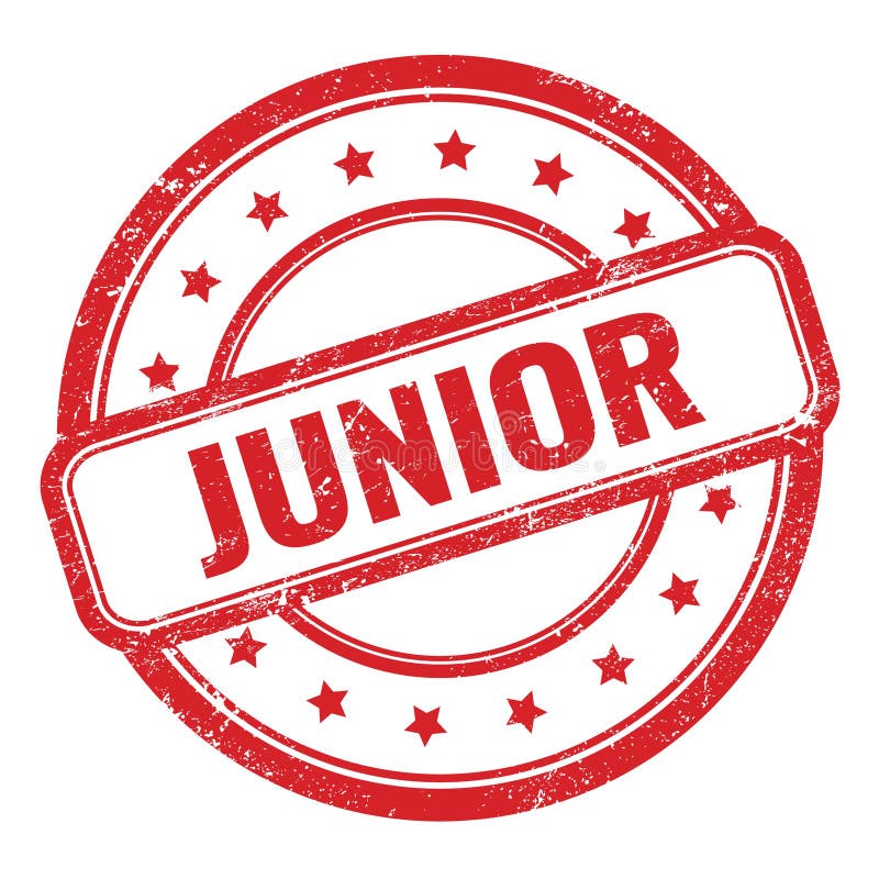 JUNIOR Text on Red Grungy Vintage Round Stamp Stock Illustration ...