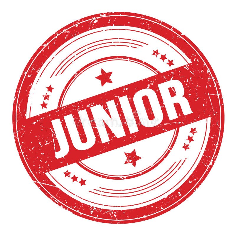 JUNIOR Text on Red Round Grungy Stamp Stock Illustration - Illustration ...