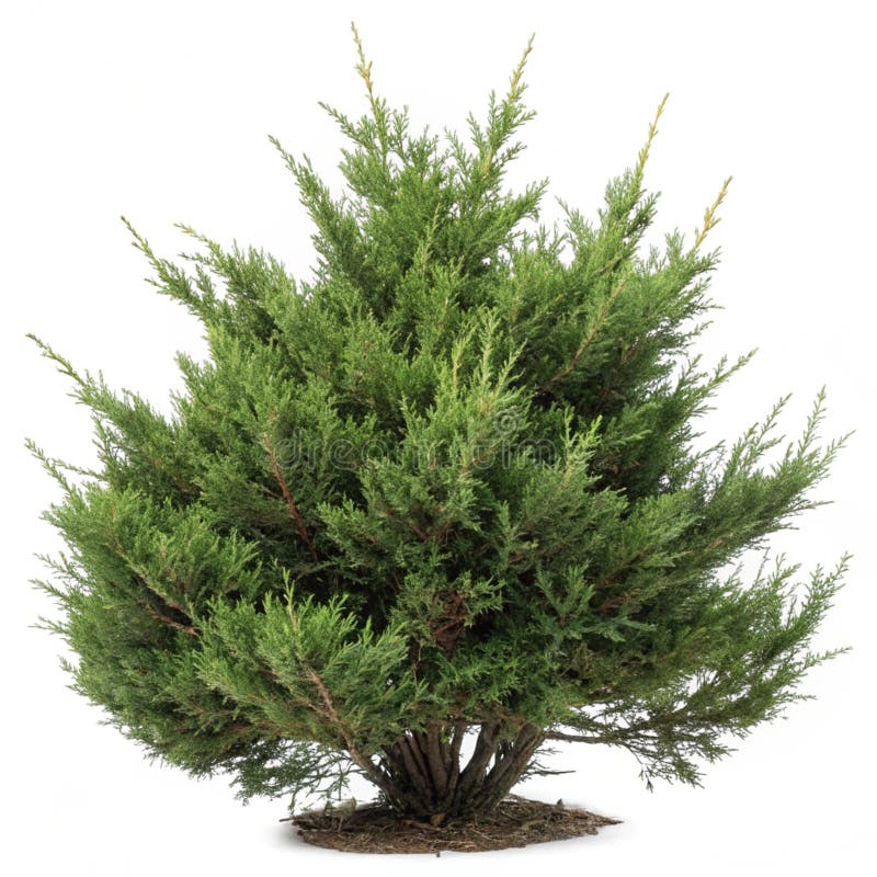 Juniper Bush Isolated on White Background Stock Illustration ...