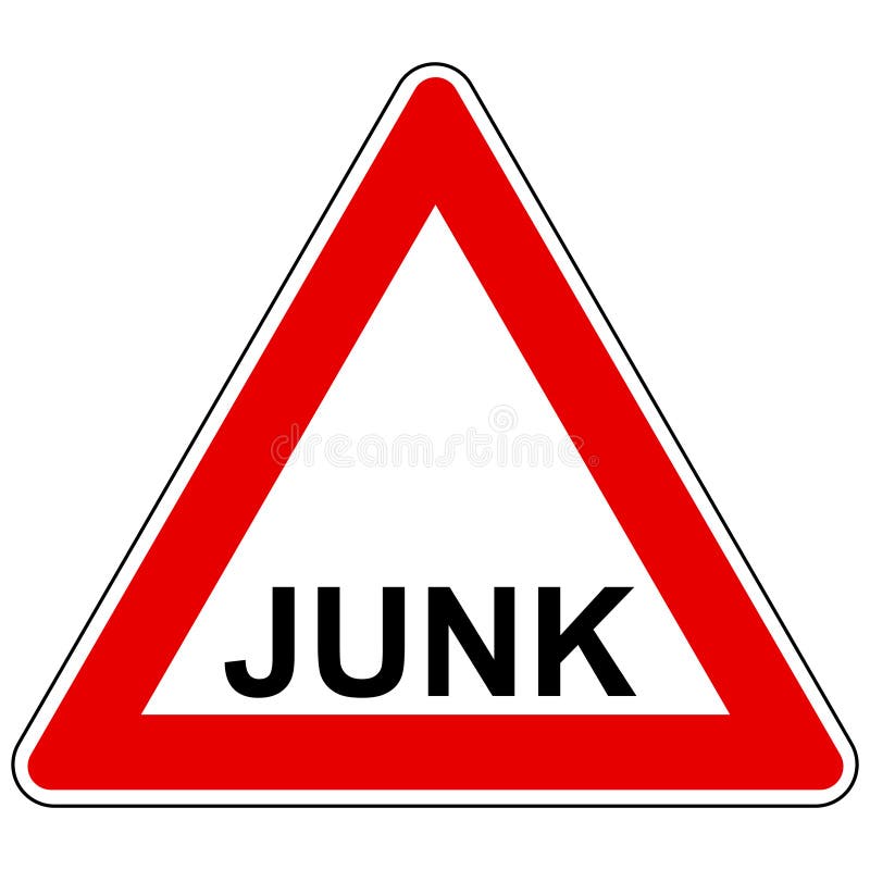 JUNK and attention sign stock vector. Illustration of attention - 206740082
