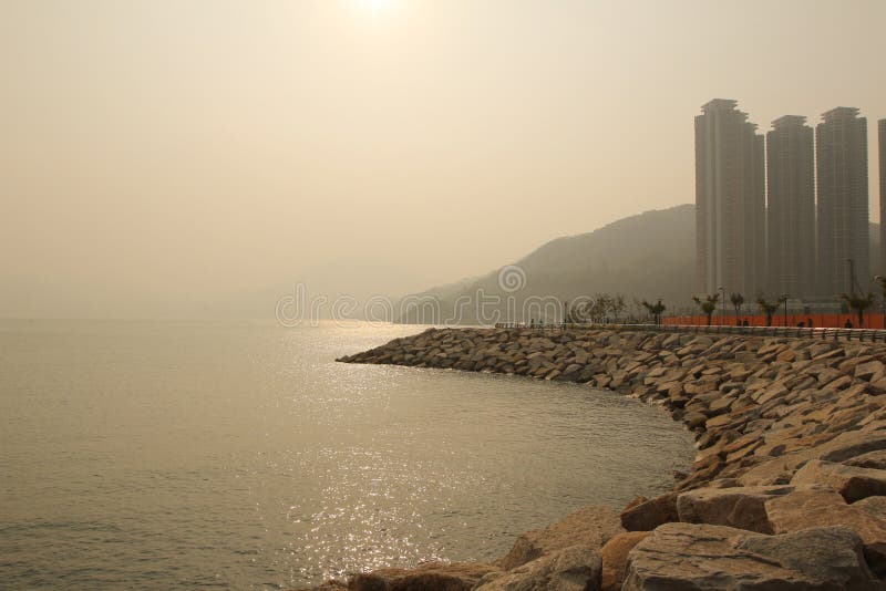 Junk Bay, Tseung Kwan O Bay Stock Image - Image of urban, sunset: 54066315