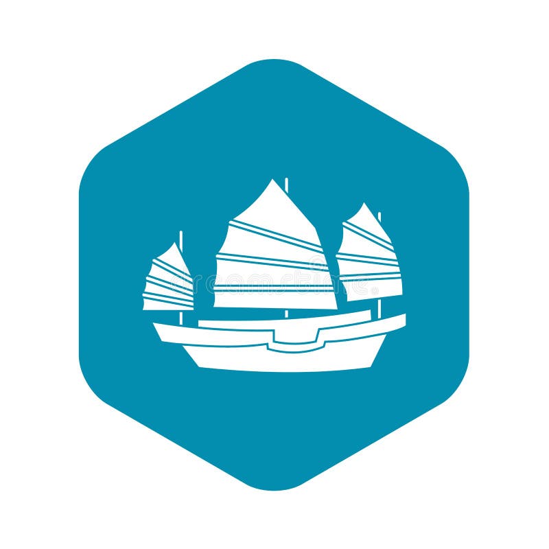 Junk Boat Icon, Simple Style Stock Vector - Illustration of ship, asian ...