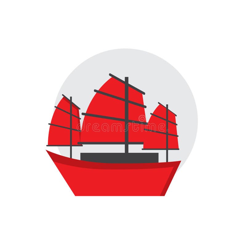 Junk Boat. Vector Illustration Decorative Design Stock Vector ...