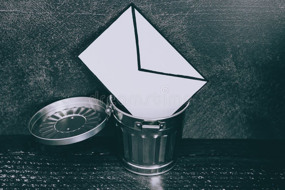 Junk Email Envelope Going in the Trash Stock Photo - Image of trash ...