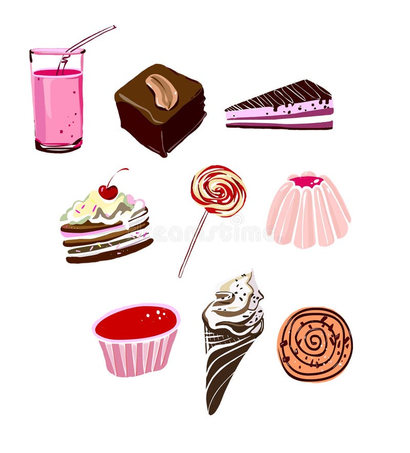 Abstract desserts or cakes stock illustration. Illustration of ...