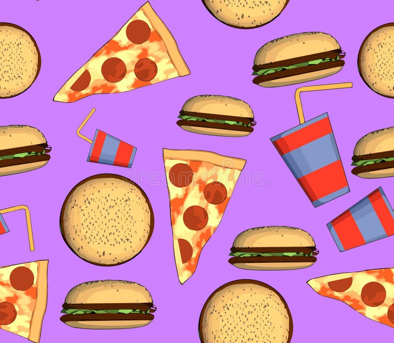 Junk Food Seamless Pattern Stock Illustrations – 2,895 Junk Food ...
