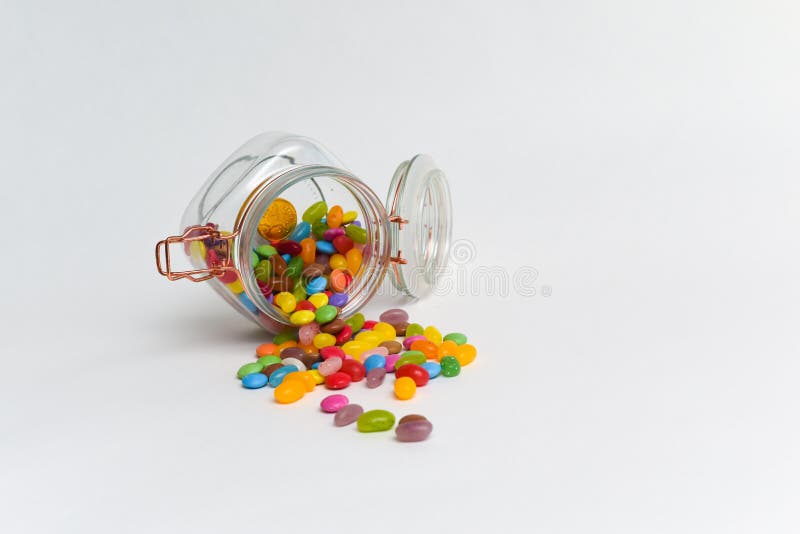 Junk Food Sweets and Chocolate Candy in a Jar Isolated Stock Photo ...