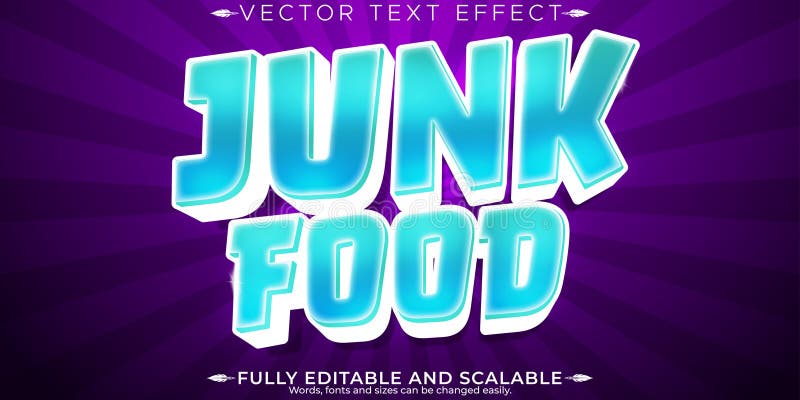 Junk Food Text Effect, Editable Food Text Style Stock Vector ...