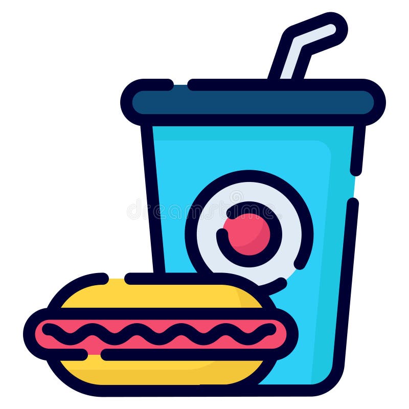 Junk Food Vector Icon. Colored Outline Style for Web and Mobile Stock ...