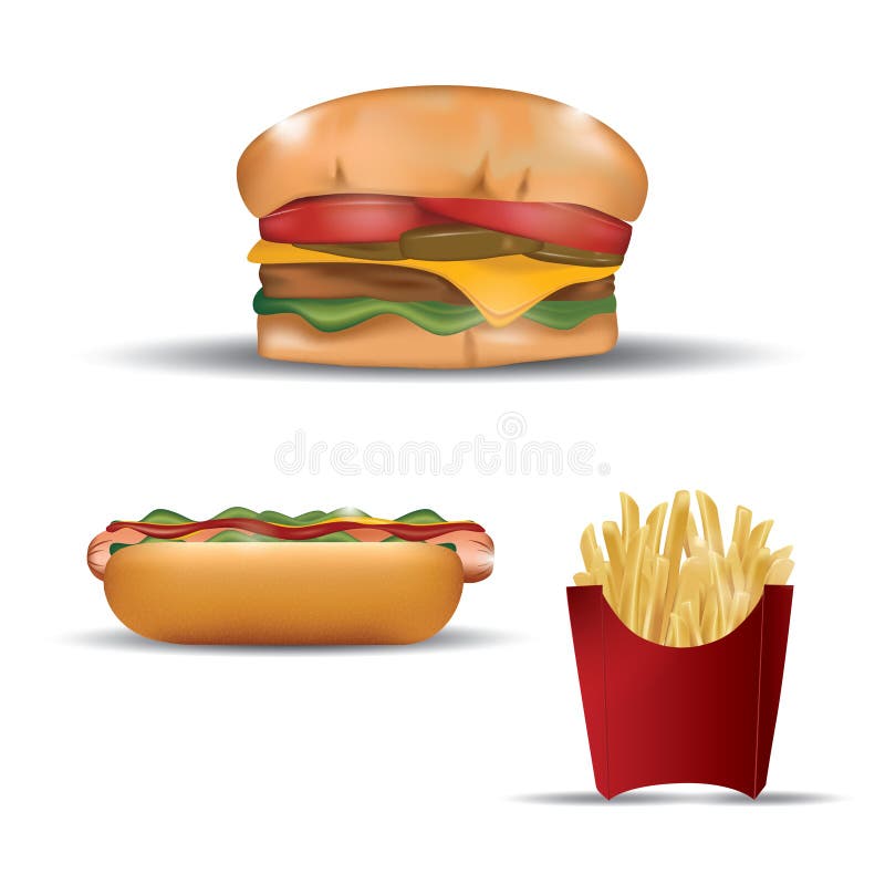 Junk Food. Vector Illustration Decorative Design Stock Vector ...