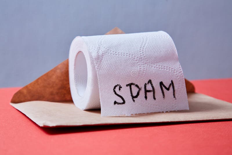 Junk Mail or Spam E-mail and Unsolicited Letter Idea. a Roll of Toilet ...