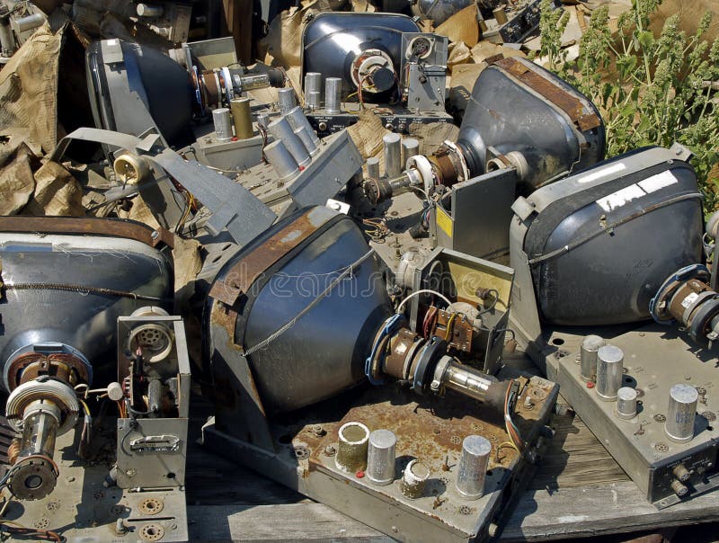 Old broken monitors stock image. Image of environment - 5272393