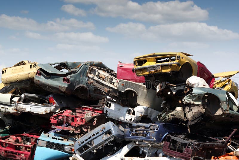 Junk yard with stock image. Image of trash, yard, stacked - 24502877