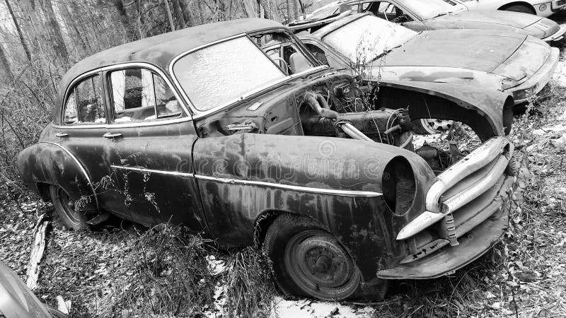 Junkyard Car stock photo. Image of rusty, damaged, wrecked - 66670580