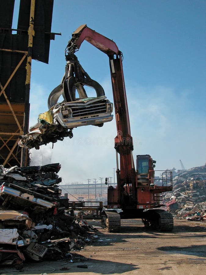 Scrap yard magnet stock image. Image of automobile, equipment - 13277261