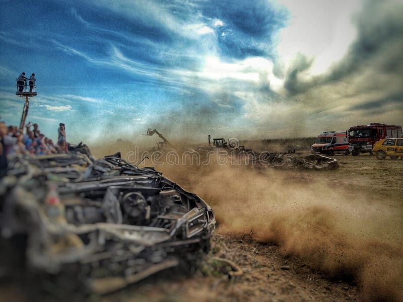 Junkyard race editorial stock photo. Image of race, dusty - 77846848