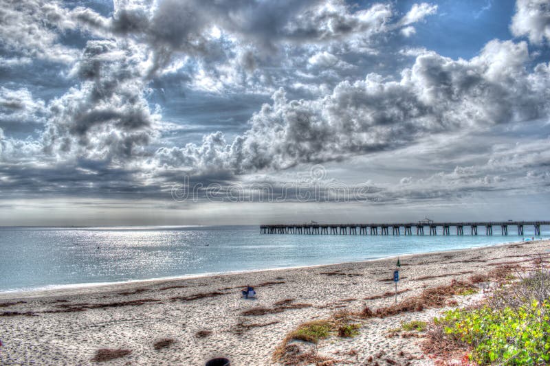 Juno Beach Fishing Pier Boardwalk Jupiter, Juno Florida Stock Image ...