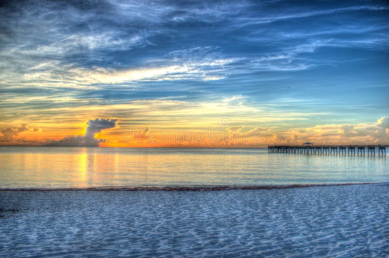 Juno Beach Pier Sunrise Florida Stock Image - Image of scenic, pier ...