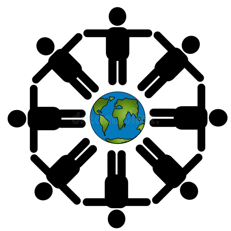 Junto en todo el mundo stock de ilustración. Ilustración de figura - 658433