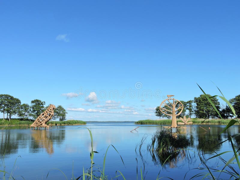 Juodkrante Town Gintaro Bay, Lithuania Stock Image - Image of blue ...
