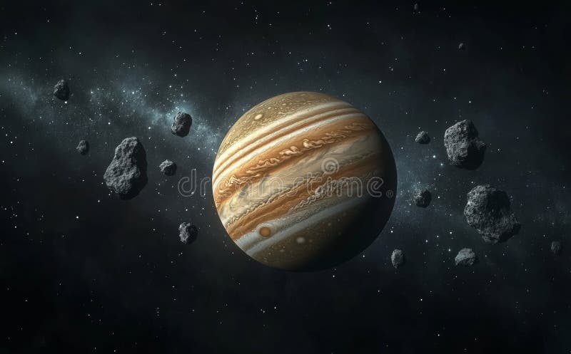 Jupiter in Asteroids Field - Solar System Planets in 5K - Realistic and ...